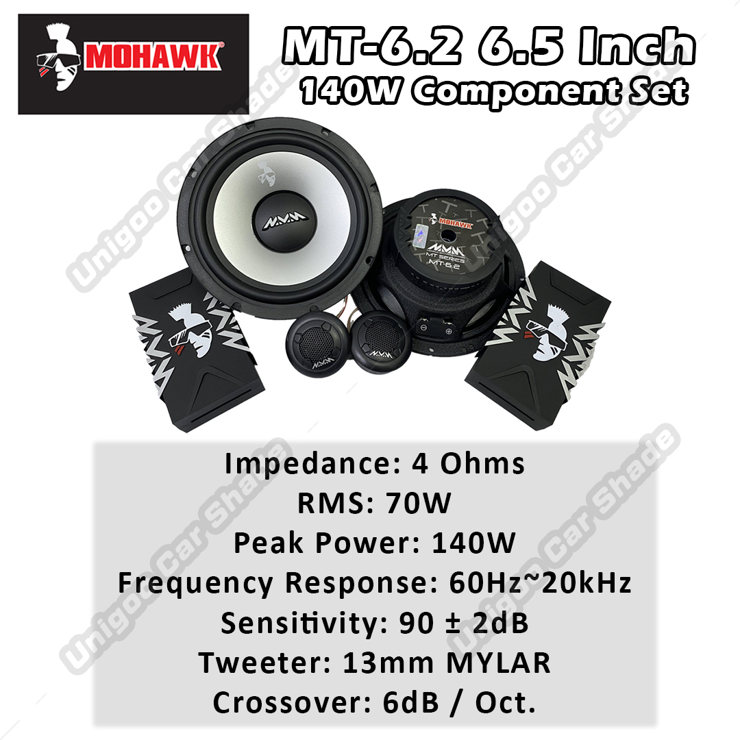 100% ORIGINAL MOHAWK MT SERIES 6.5" SPEAKER MT-6 Mid Bass Speaker / MT-6.2 Component Speaker ...