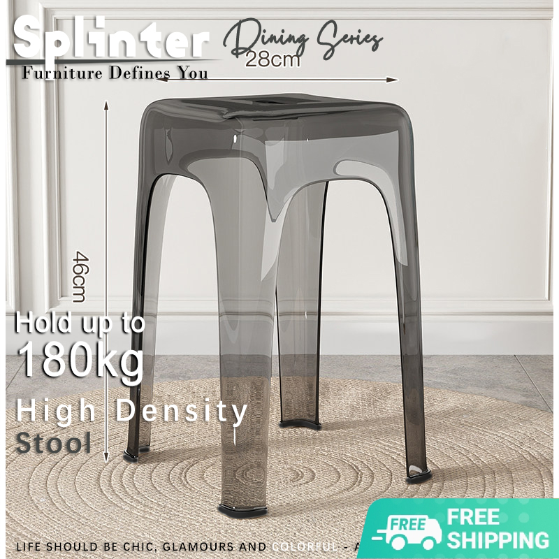 *𝐑𝐄𝐀𝐃𝐘 𝐒𝐆 𝐒𝐓𝐎𝐂𝐊* High Density Thick Jelly Plastic Study Home Kitchen Bar Designer Stool Chair ...