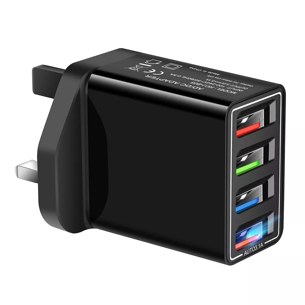 Power Socket Extension 3 Universal 2m Extension Plug 2500w With 6 Usb Output 3 4a Uk Plug Wall