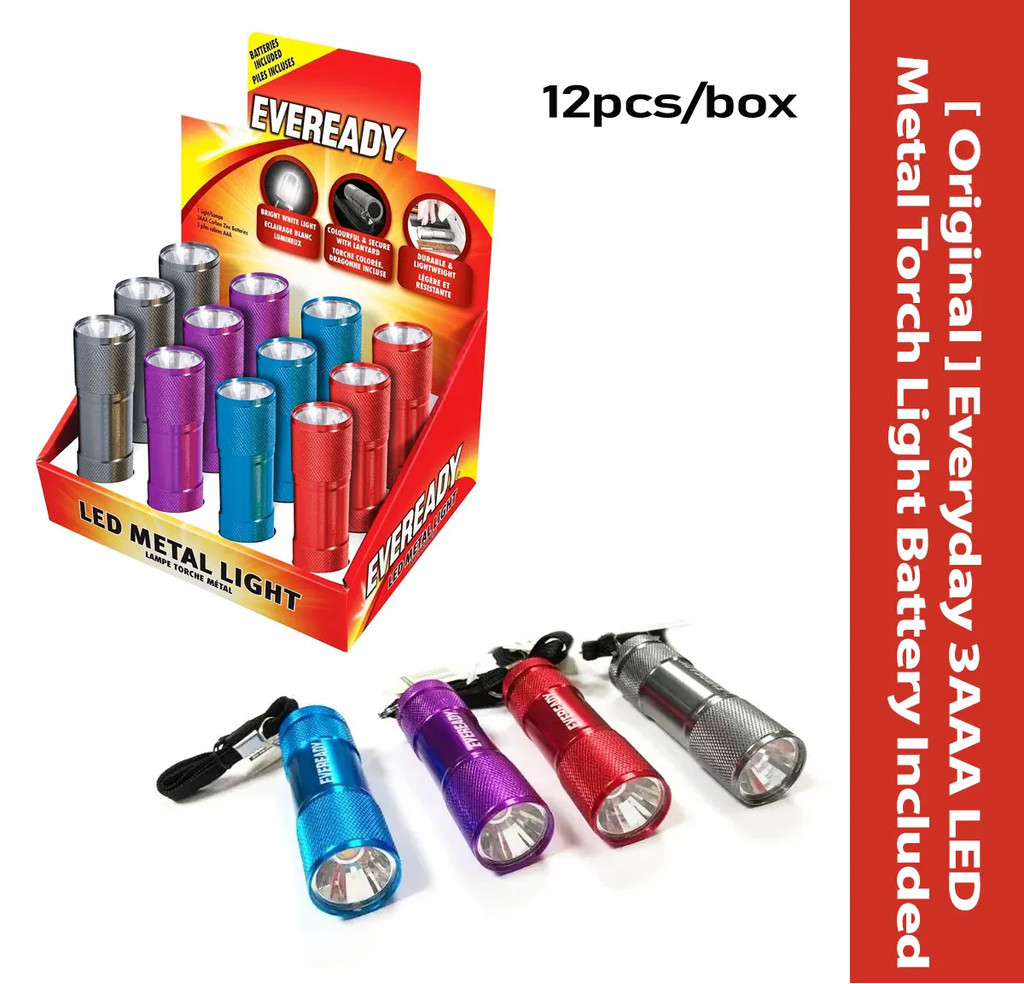 EVEREADY LED METAL TORCH LIGHT (INCLUDED BATTERY) / lampu suluh | Lazada
