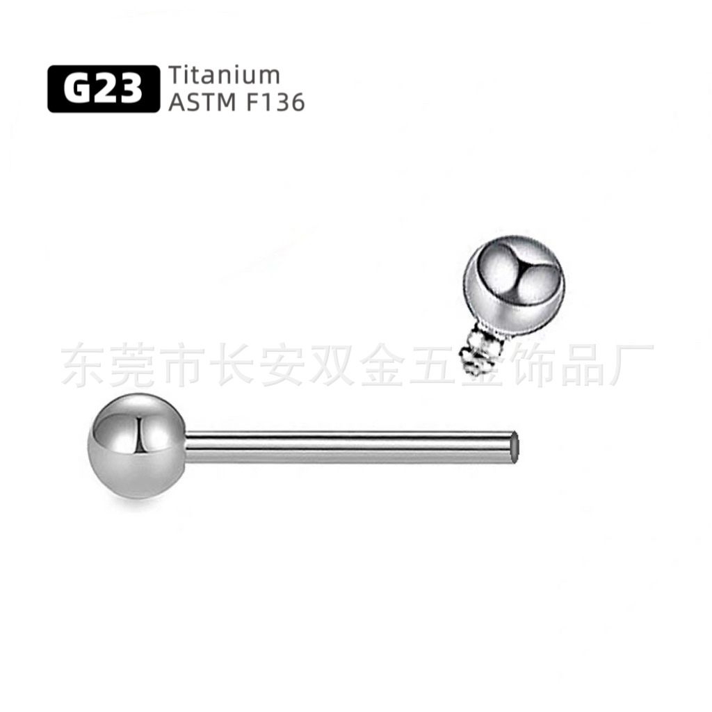 G23 Titanium Alloy Internal Thread Tongue Pin Earring Pin Eyebrow Pin ...