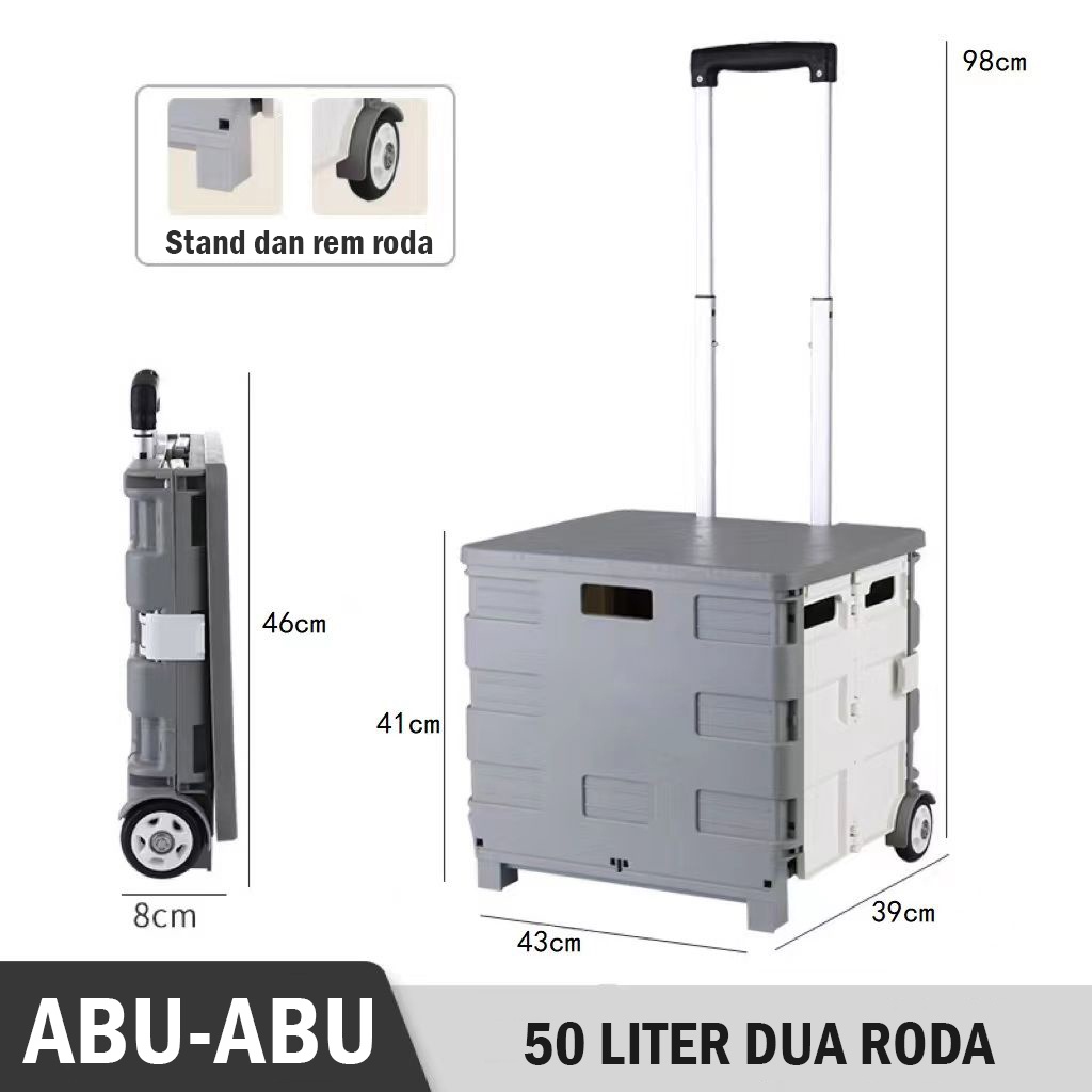 Troli Keranjang Lipat Stroller Barang Belanja Serbaguna Folded trolley ...