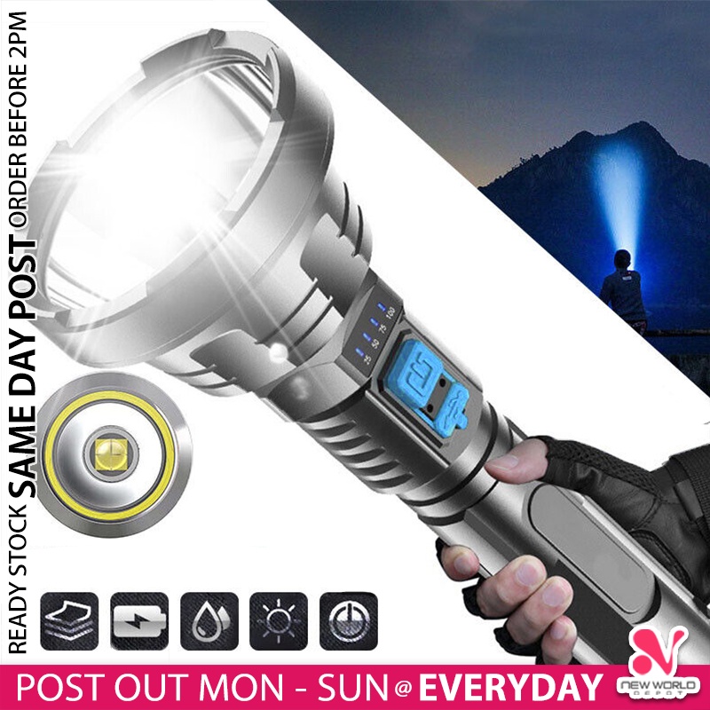 【ready stock】Flashlight Waterproof 3 Mode LED Torch Light Rechargeable ...