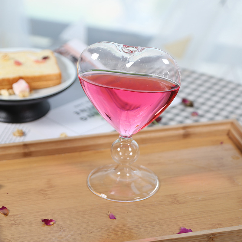 Heart Love Shaped Glass Mug Without Straw Couple Cups Glass Cup Tea Mugs Milk Coffee Cup ...