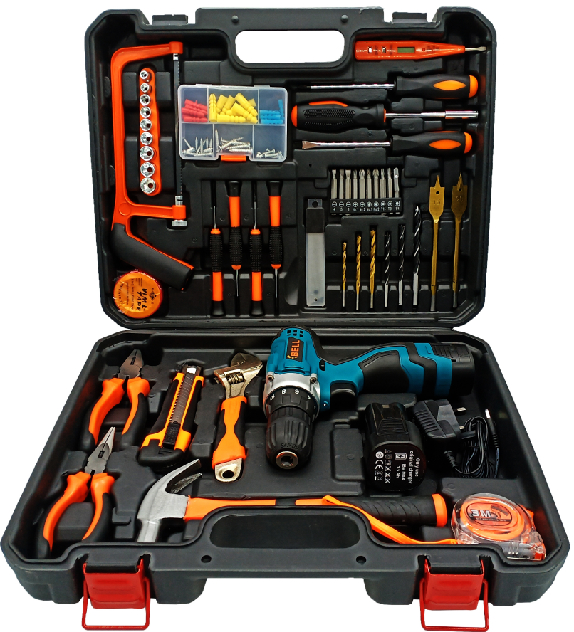 117PCS Multifunctional Tools Set Electric Household 12V Cordless Power ...