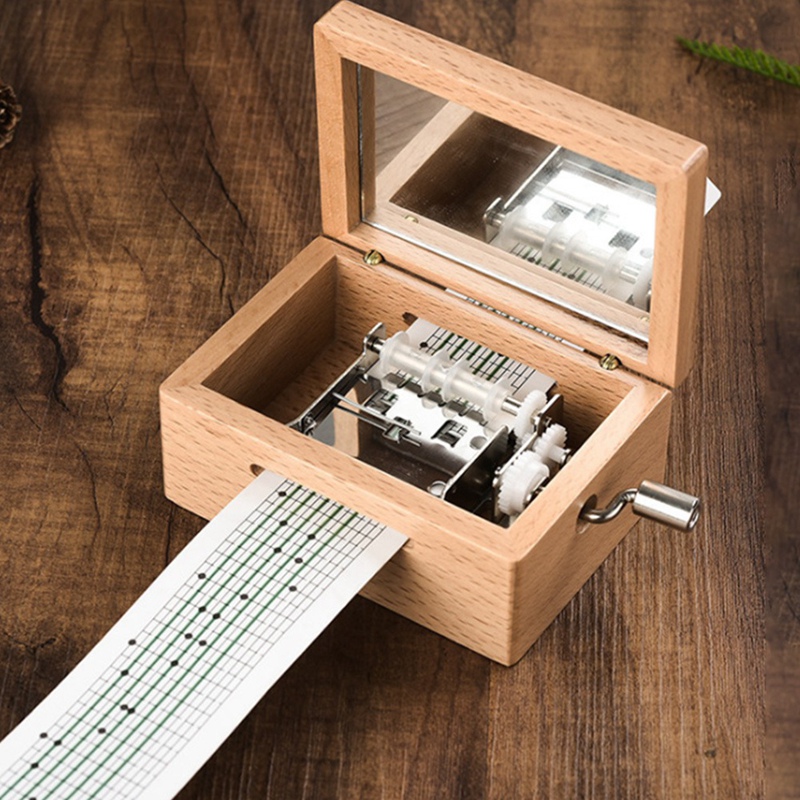 Hand Crank Music Box with Hole Punch and 5 Paper Tape Music Action Box ...