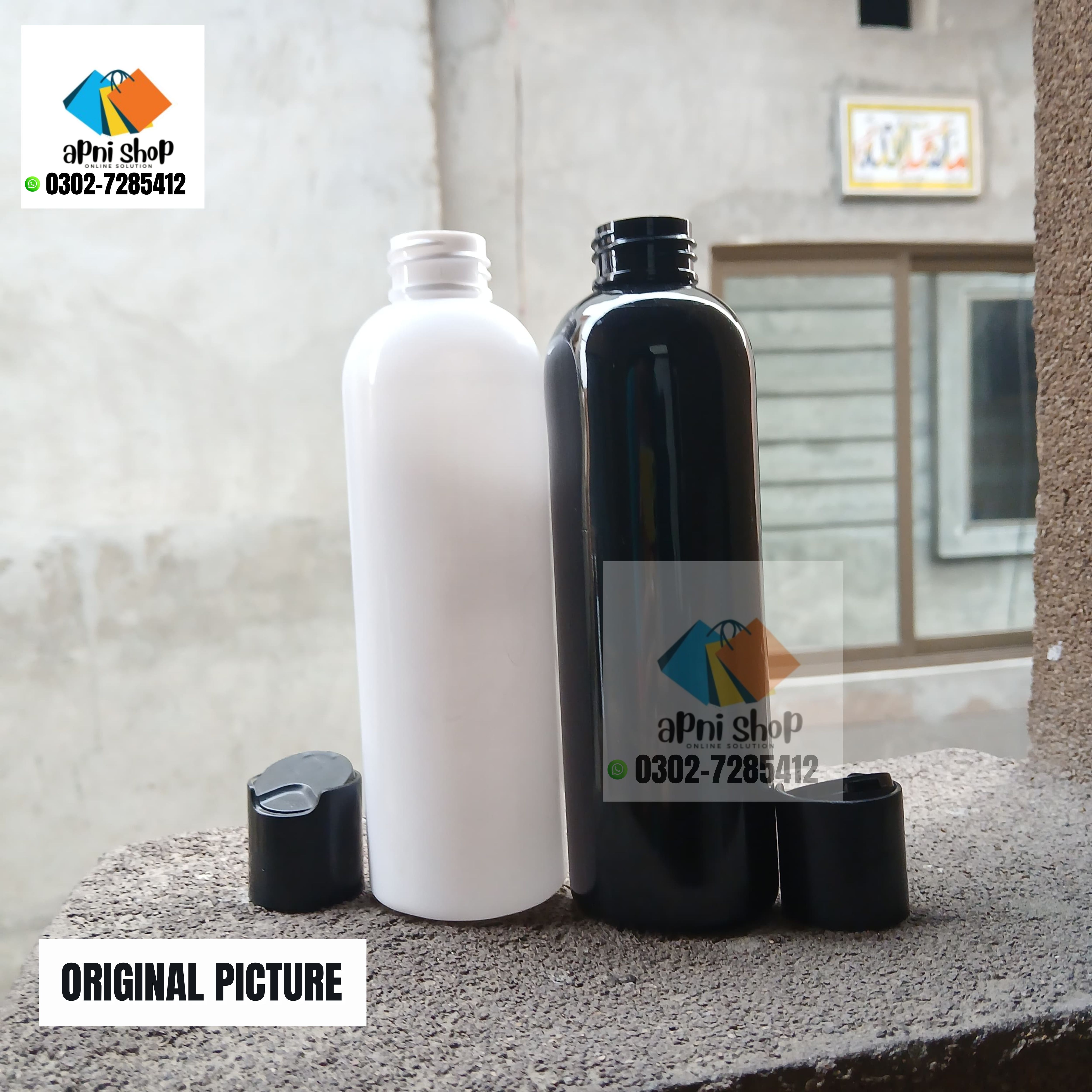 Pack of 1PCS ===>200ML Empty Bottle (White Bottle and Black Flip Cap) | Daraz.pk