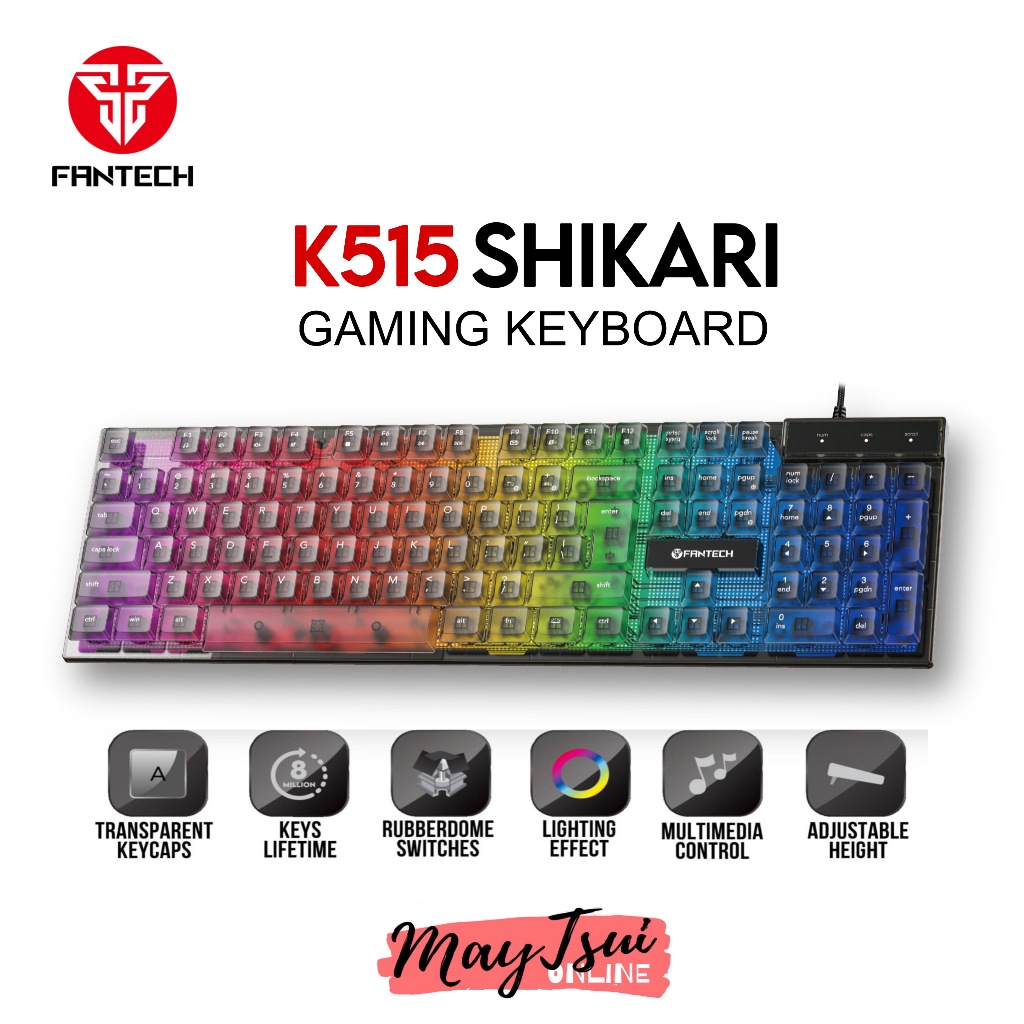 Keyboard Fantech K515 SHIKARI RGB Transparent Gaming Keyboard | Lazada ...