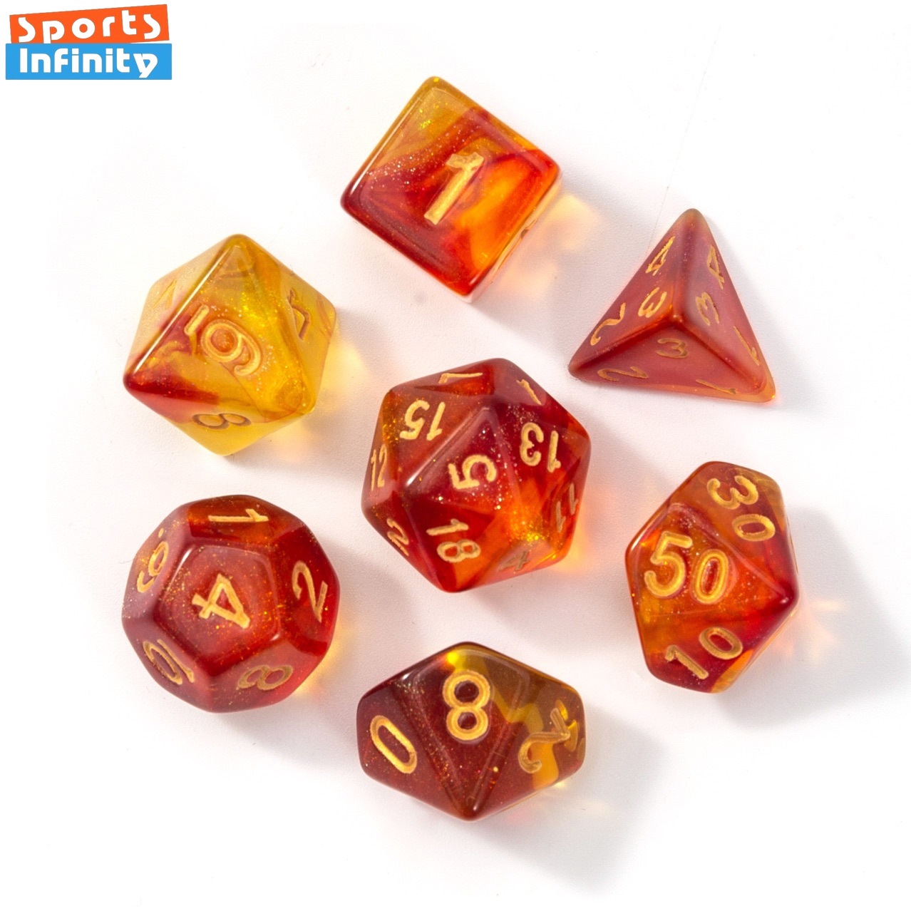 【Big-promotion】 7pcs/set Dual Color Multi Sided Number for TRPG TPG ...