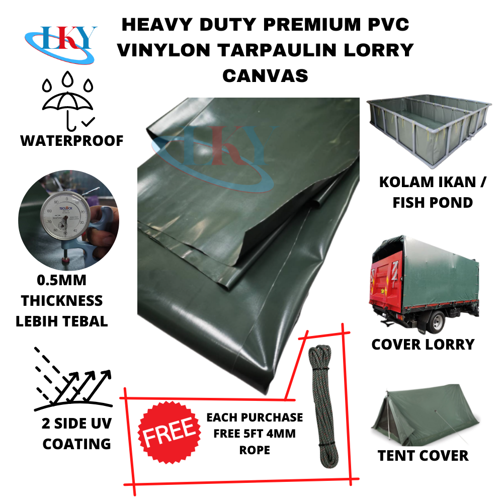 LKY 72" Waterproof PVC Tarpaulin Vinylon Nylon Fabric Lorry Canvas ...