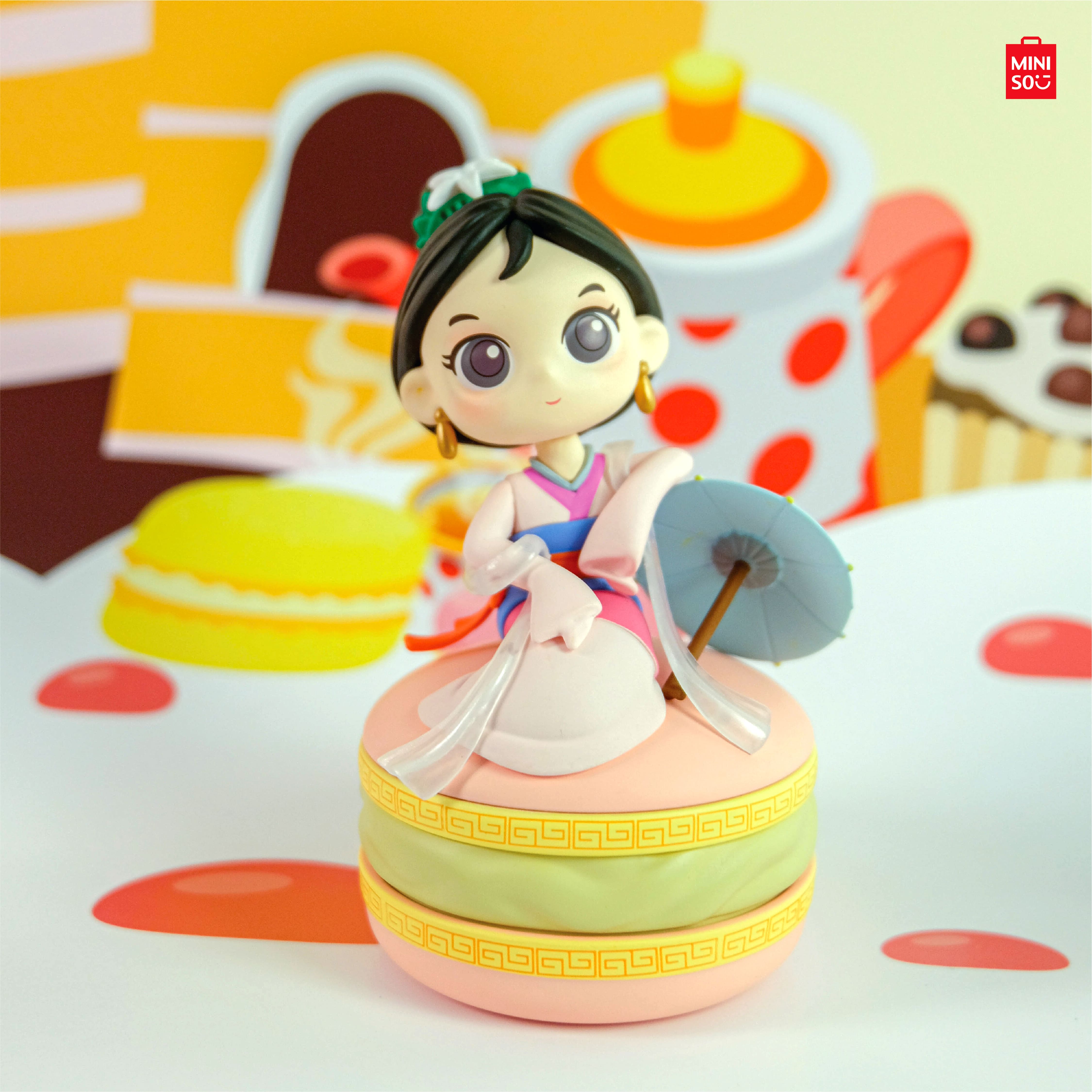 MINISO กล่องสุ่มโมเดล ฟิกเกอร์ Disney Princess Collection Macaron ...