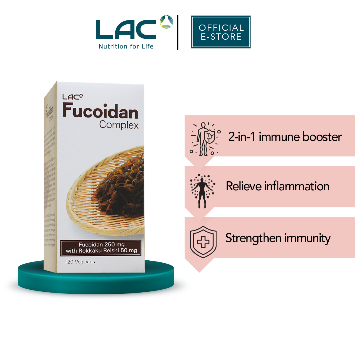 [LAC ACTIVATED] Fucoidan Complex - Premium Mozuku Fucoidan (120 ...