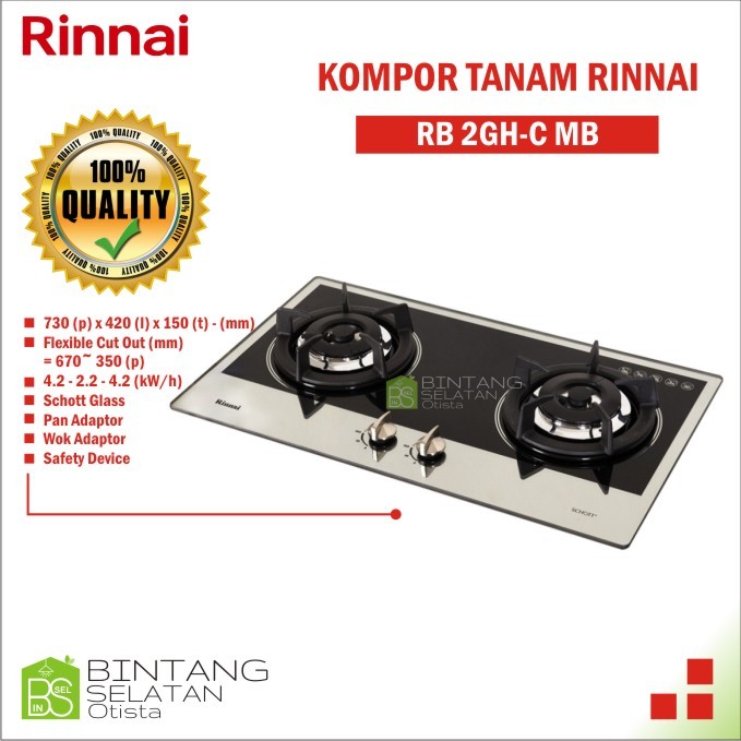 KOMPOR TANAM RINNAI RB2GH-C-MB / RB 2 GH C MB | Lazada Indonesia
