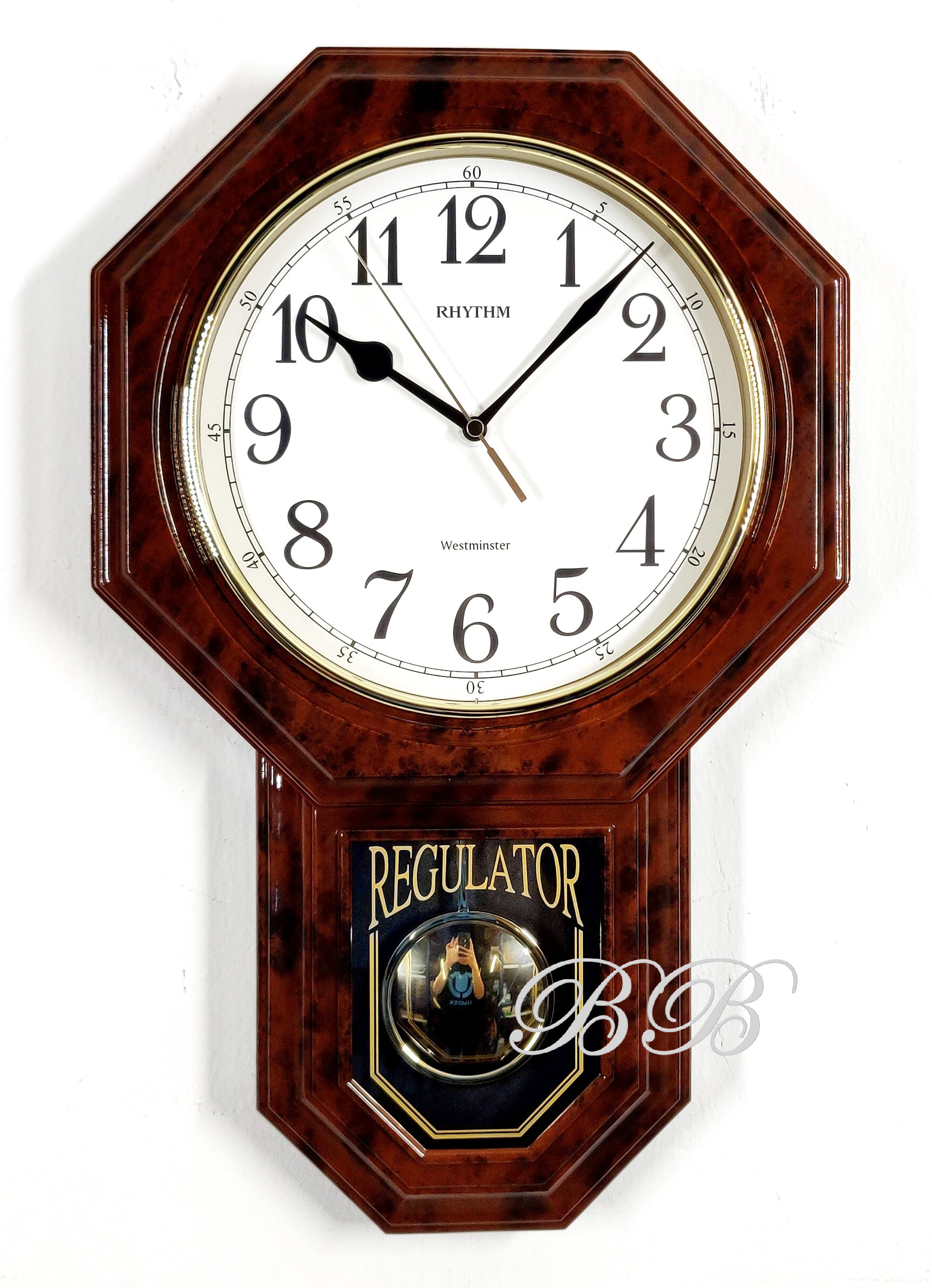 100% ORIGINAL RHYTHM Westminster Chime Striking Pendulum Analogue Wall ...