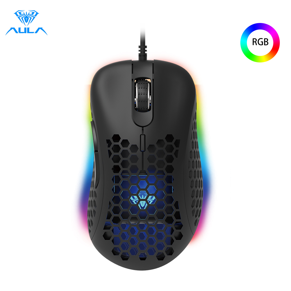 AULA F810เมาส์สำหรับเล่นเกมส์Marcoโปรแกรมรังผึ้งHollow Symmetricalการ ...