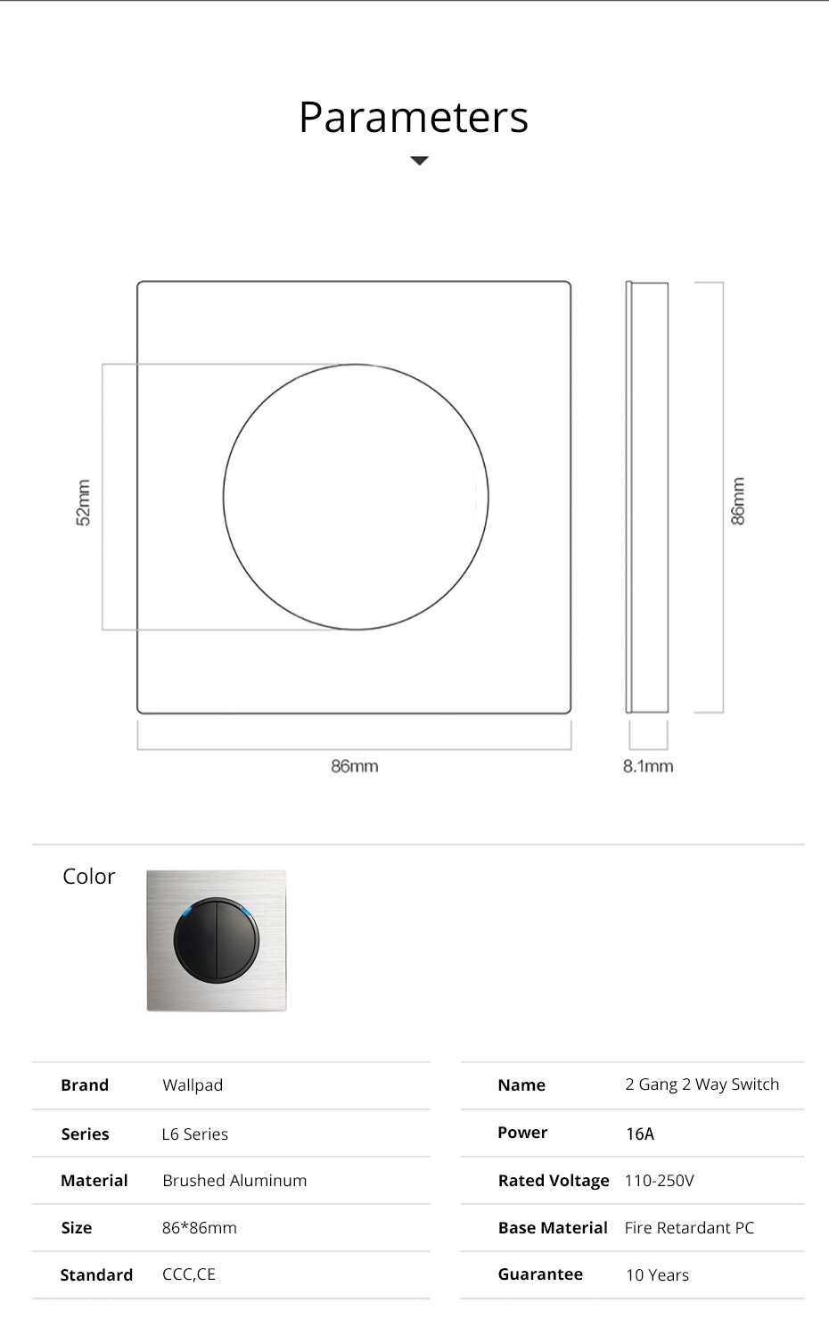 【TopazTrove】Wallpad Grey L6 2 Gang Double Light Switch Way 2 Way ...