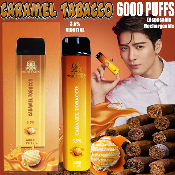 LEGIT MIGHTY KING Rechargeable Disposable PUFF PLUS (CARAMEL TOBACCO ...