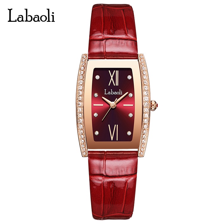 Labaoli labaoli นาฬิกาข้อมือแฟชั่น ฝังเพชร ภาษาอังกฤษ ทรงสี่เหลี่ยม ...