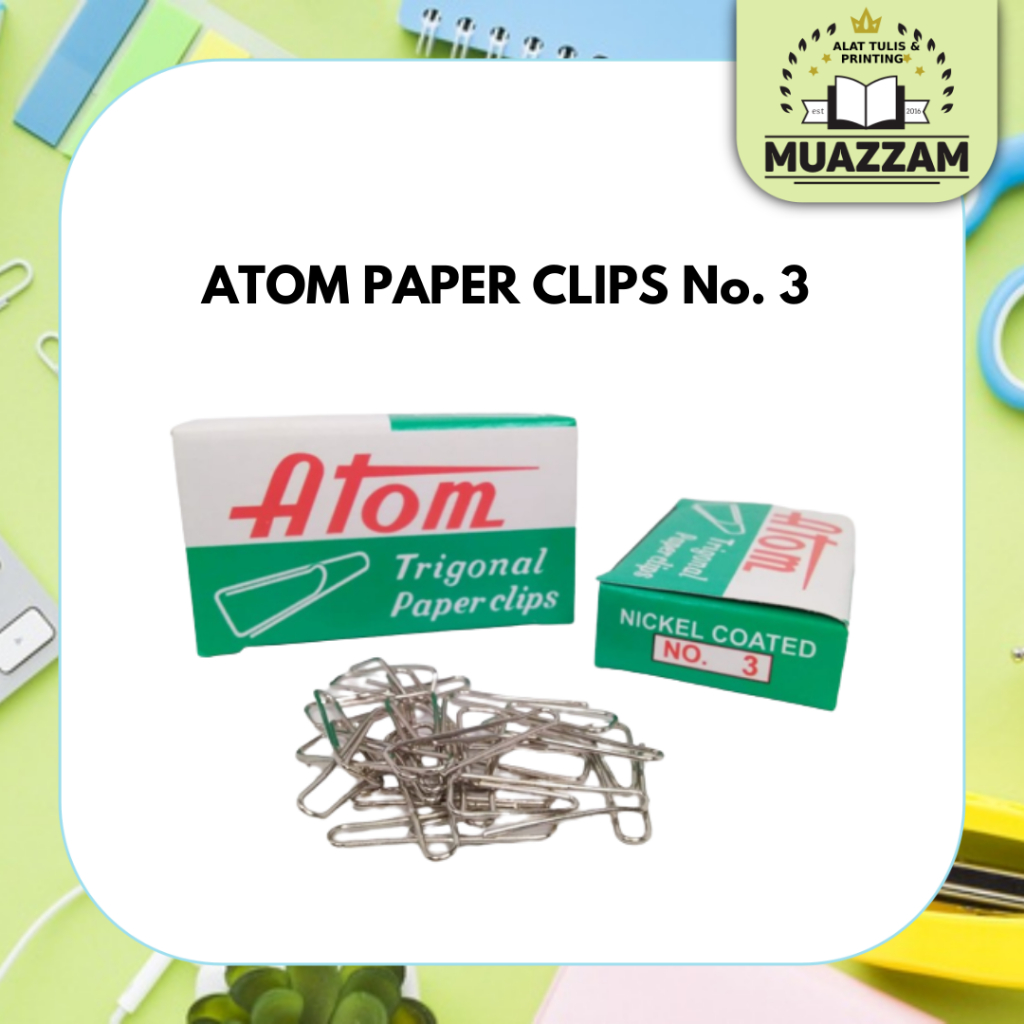 ATOM PAPER CLIPS No. 3 | Lazada Indonesia