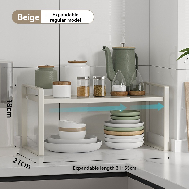 Kitchen Rack Stackable Plate Rack Kitchen Cabinet Shelf Spice Rack ...