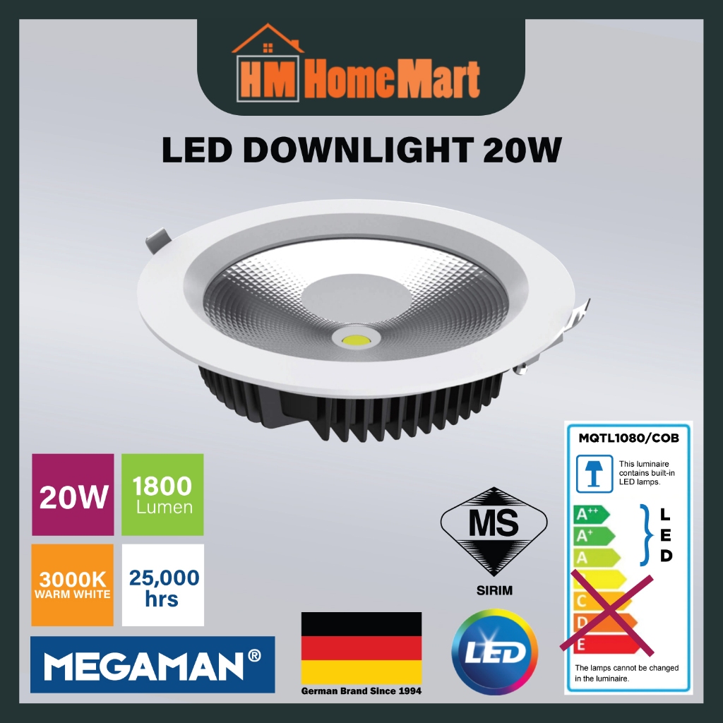 MEGAMAN LED Downlight (20W/30W) (1 year Warranty) | Lazada