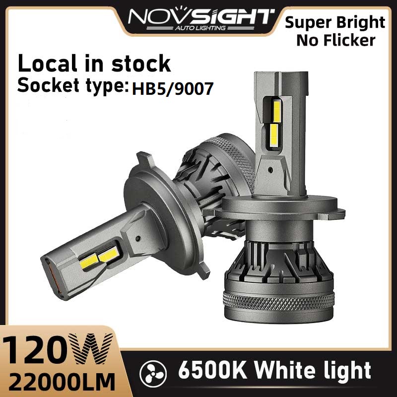 Novsight N37 120W 22000LM LED Car Headlights H7 HB5 / 9007 H13 Super ...