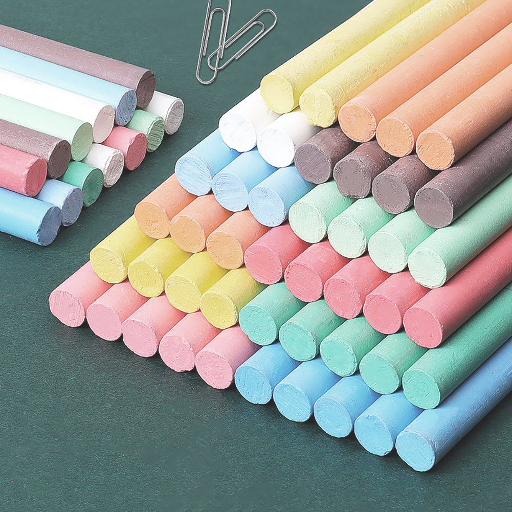 【Must-have】12 Sticks Non-dust Chalks Sticks Dustless Chalk Pen Drawing ...