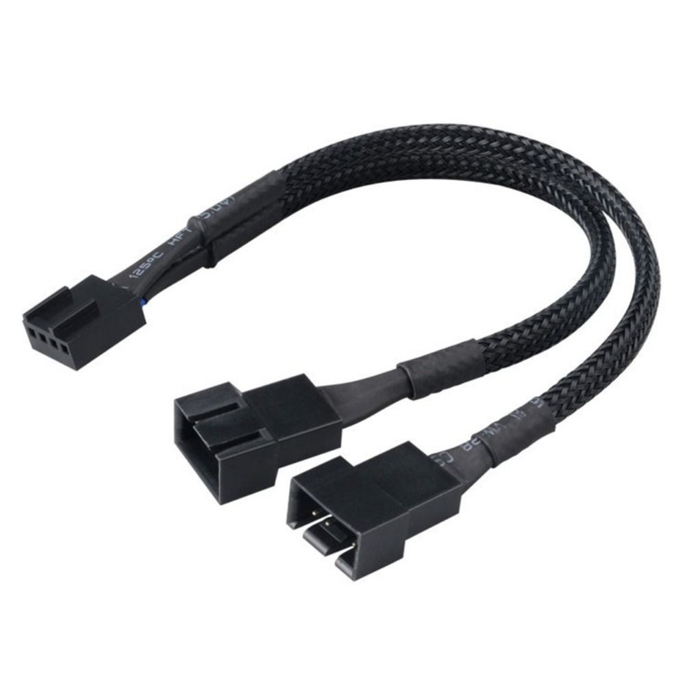 Male To Female 4 Pin Pwm Fan Cable Black Sleeved Braided Sleeving ...