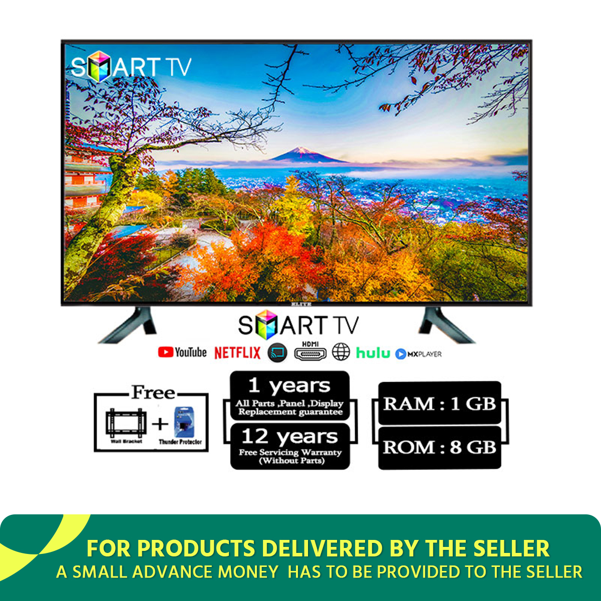 ELITE 24 Inch 4K Supported ( Ram 1 gb Rom 8 gb ) Android Smart ...