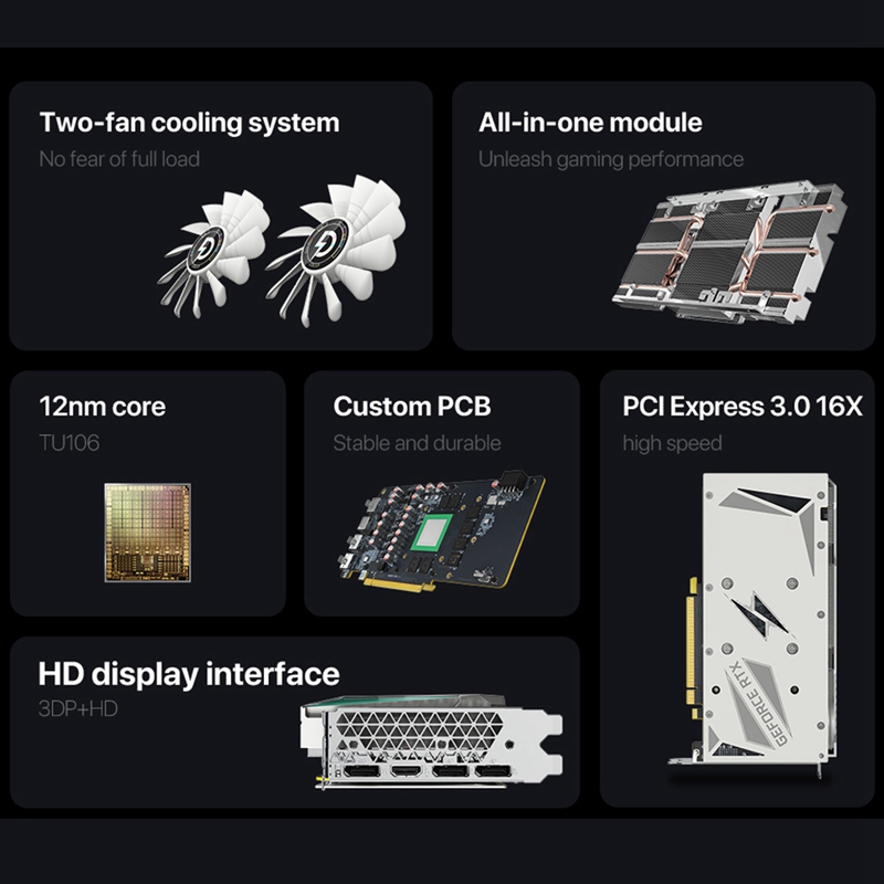 PELADN RTX 2070 8G 256 BIT Graphics Card Desktop Computer Independent ...