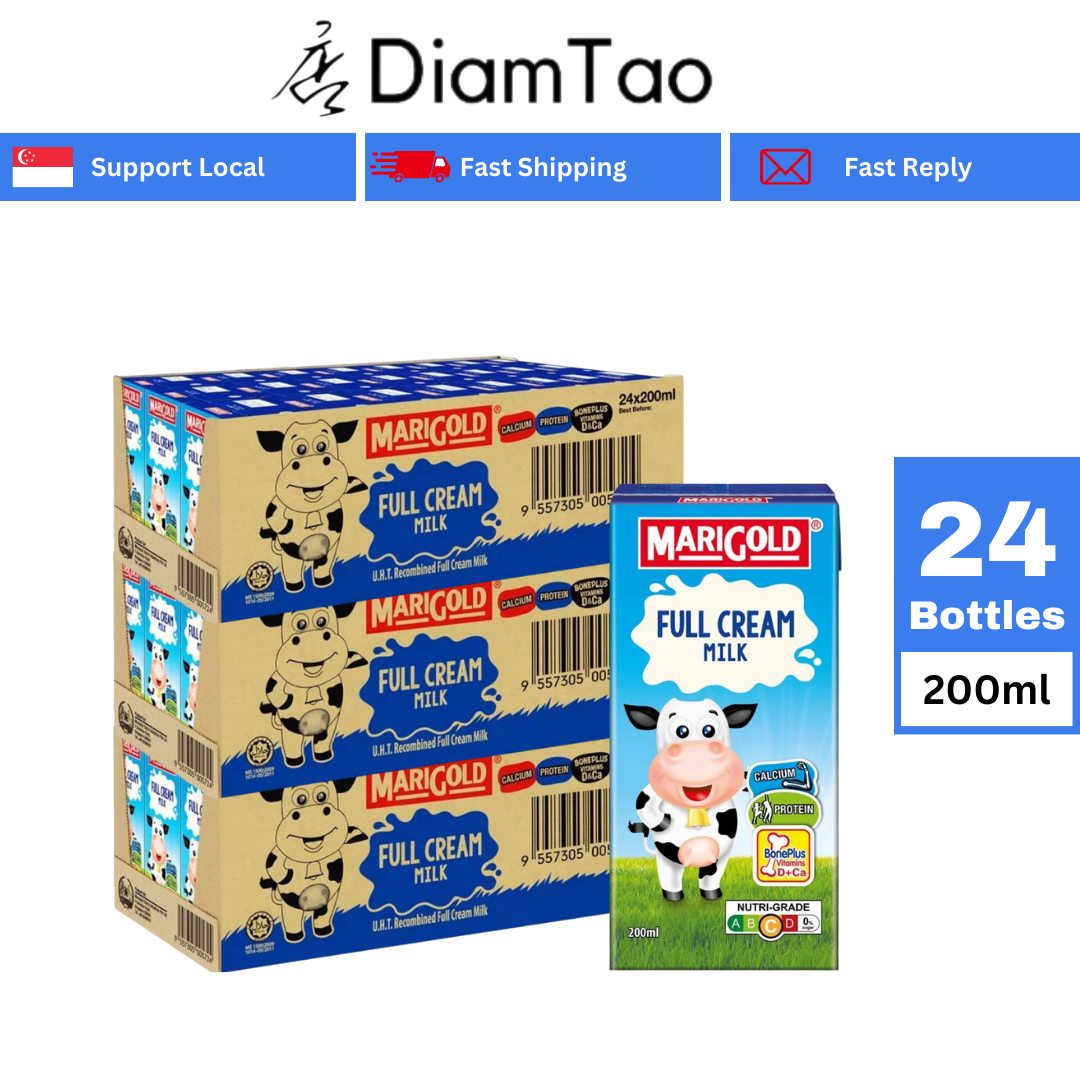 (Bundle of 3) Marigold UHT Milk Packet Drinks, Tetrapak 200ml x 24 ...