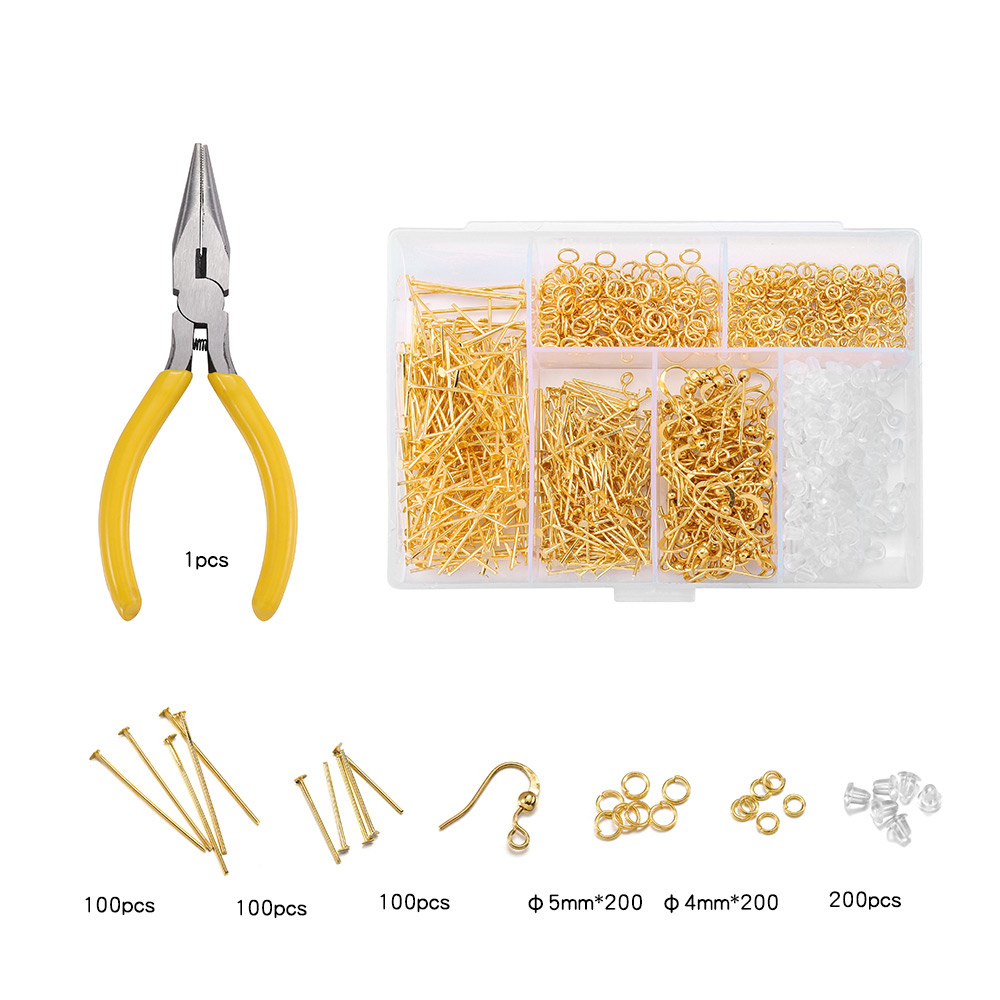 6 Colors Jewelry Making Set Finding Earring Hook Studs Open Jump Ring ...