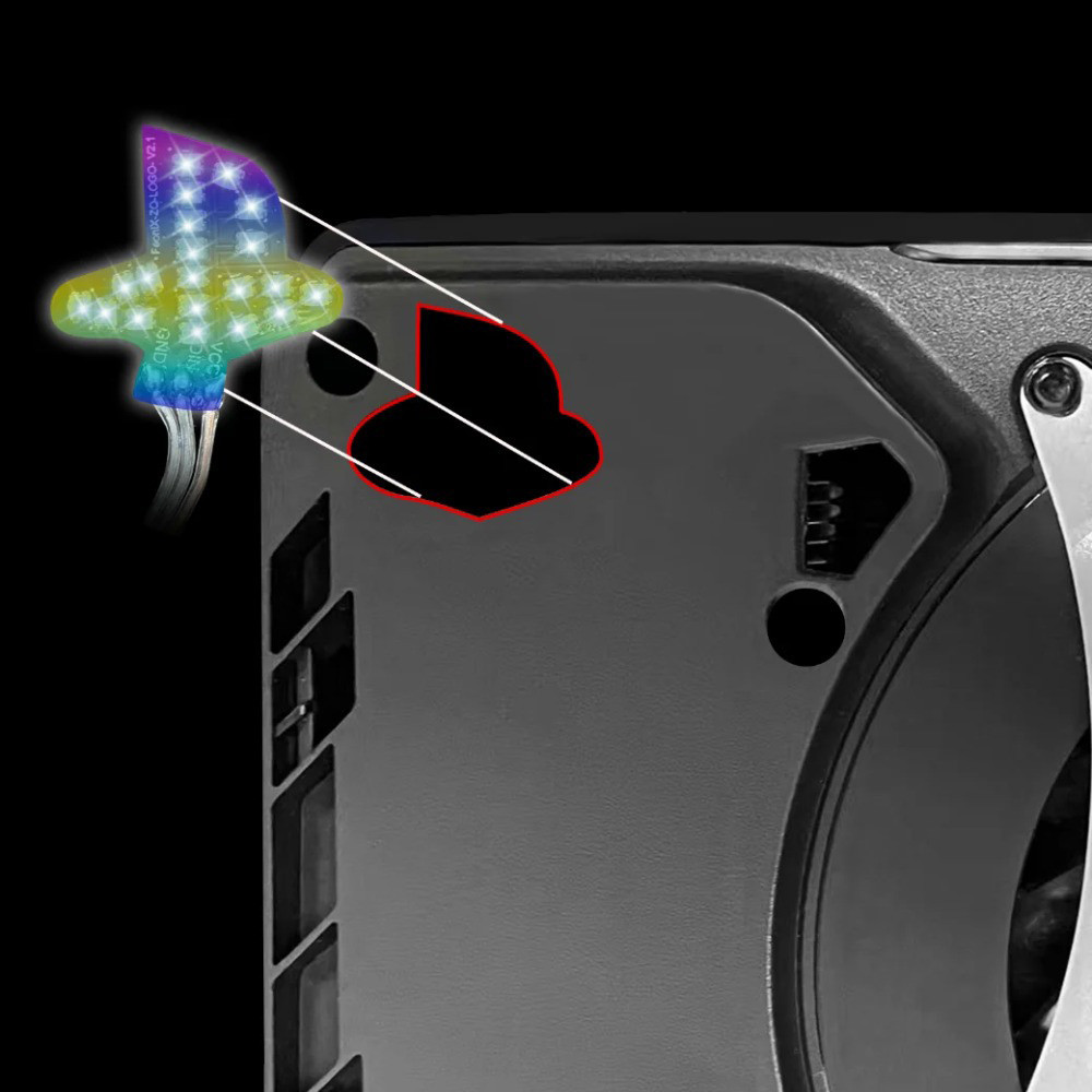 Console Plates DIY Logo RGB LED Light for PS5 Slim Illuminated Logo LED ...