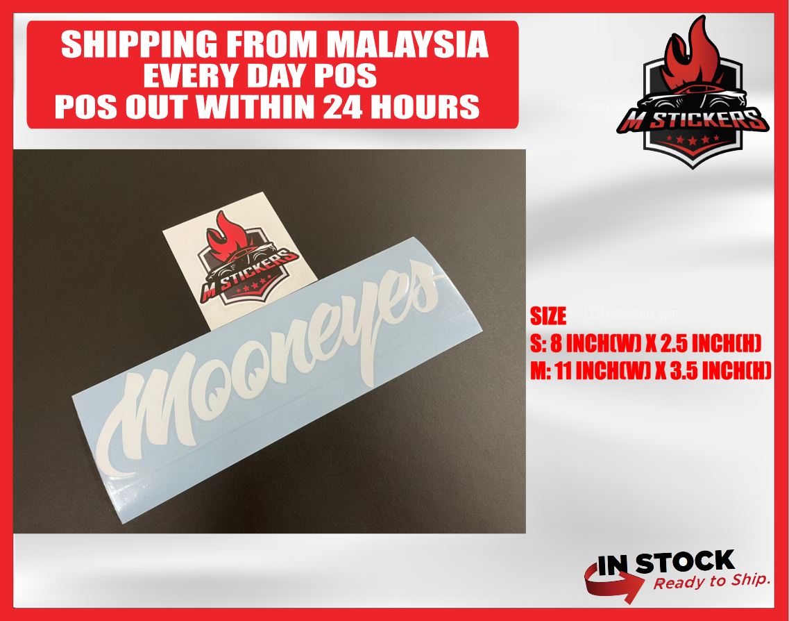 MOONEYES LOGO VINYL CAR STICKER AKSESORI KERETA STICKERS | Lazada