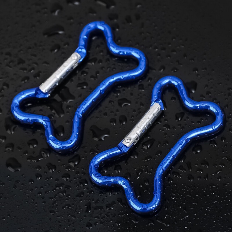 5Pcs Bone Shape Carabiner Outdoor Climbing Camping Buckle Bold Aluminum ...