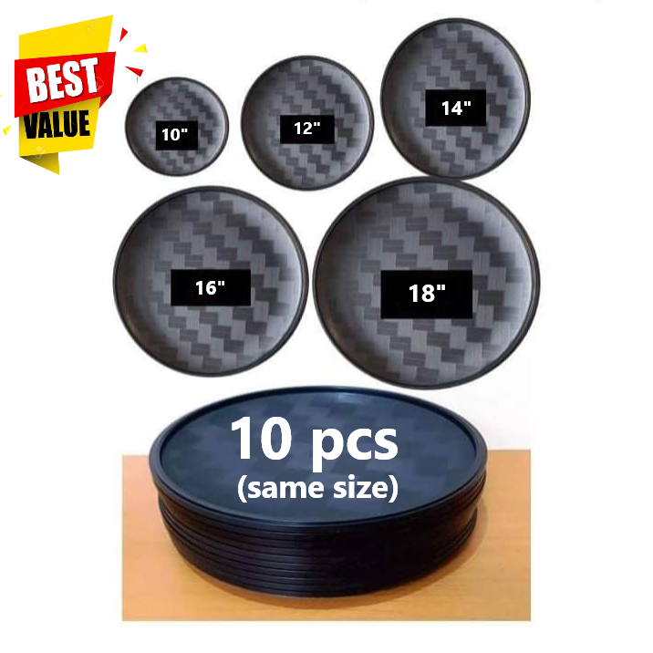 Pots4Less 10 pcs Reusable Plastic Bilao 10" 12" 14" 16" 18" Round Food ...