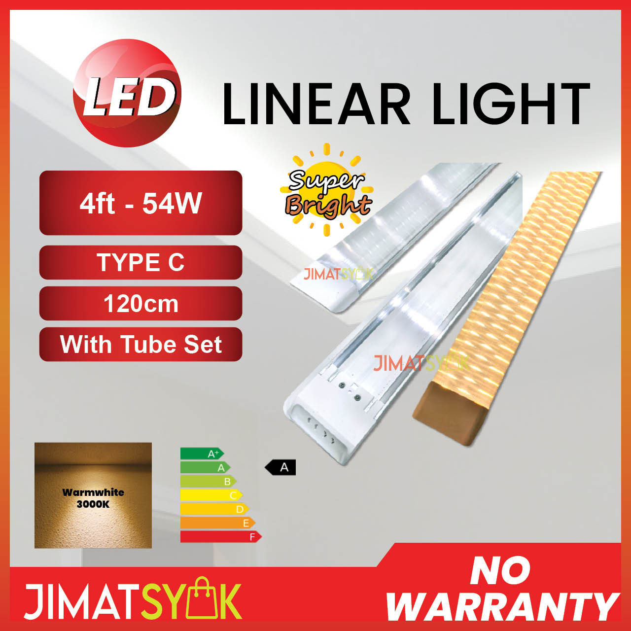 4ft 2ft T5 T8 Lampu Kalimantang LED Batten Light Tube Light LED Strip ...