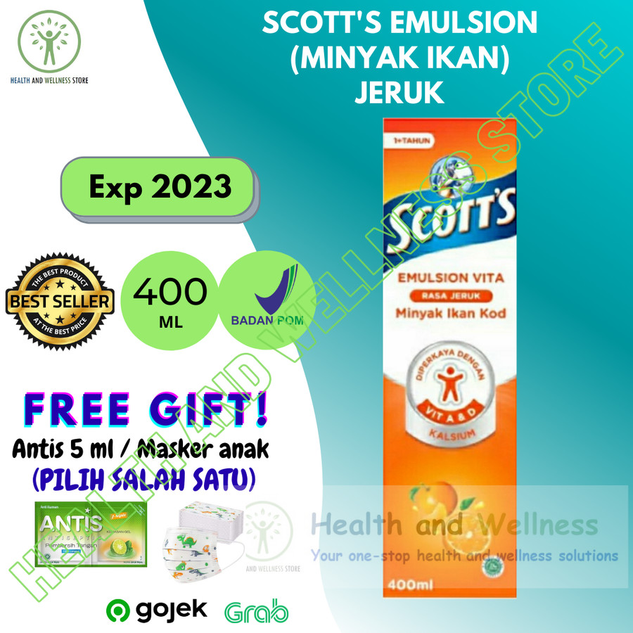 SCOTT EMULSION ORIGINAL JERUK 200 ML 400 ML SCOTT'S SCOTTS MINYAK IKAN ...