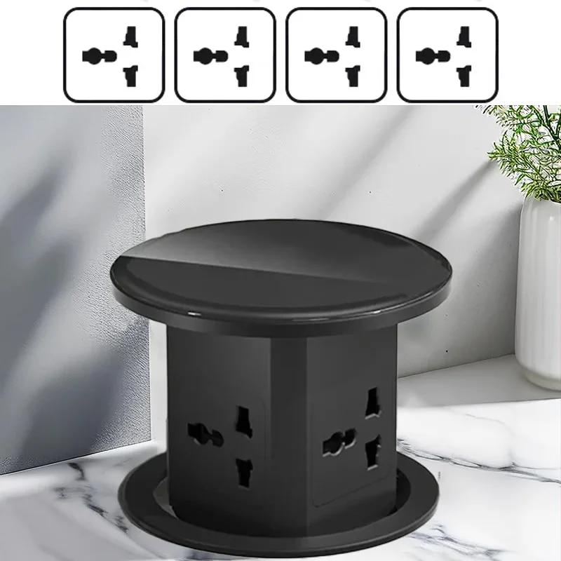 Retractable Pop Up Socket Wireless Charge USB Port US UK AU Universa ...