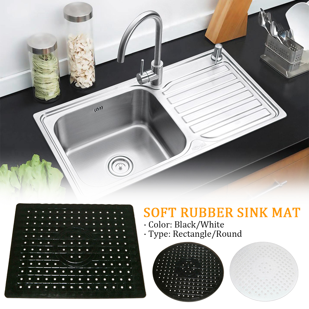【LuxeGlow】Dishes Anti Slip Soft Rubber Kitchen Sink Mat Drying ...