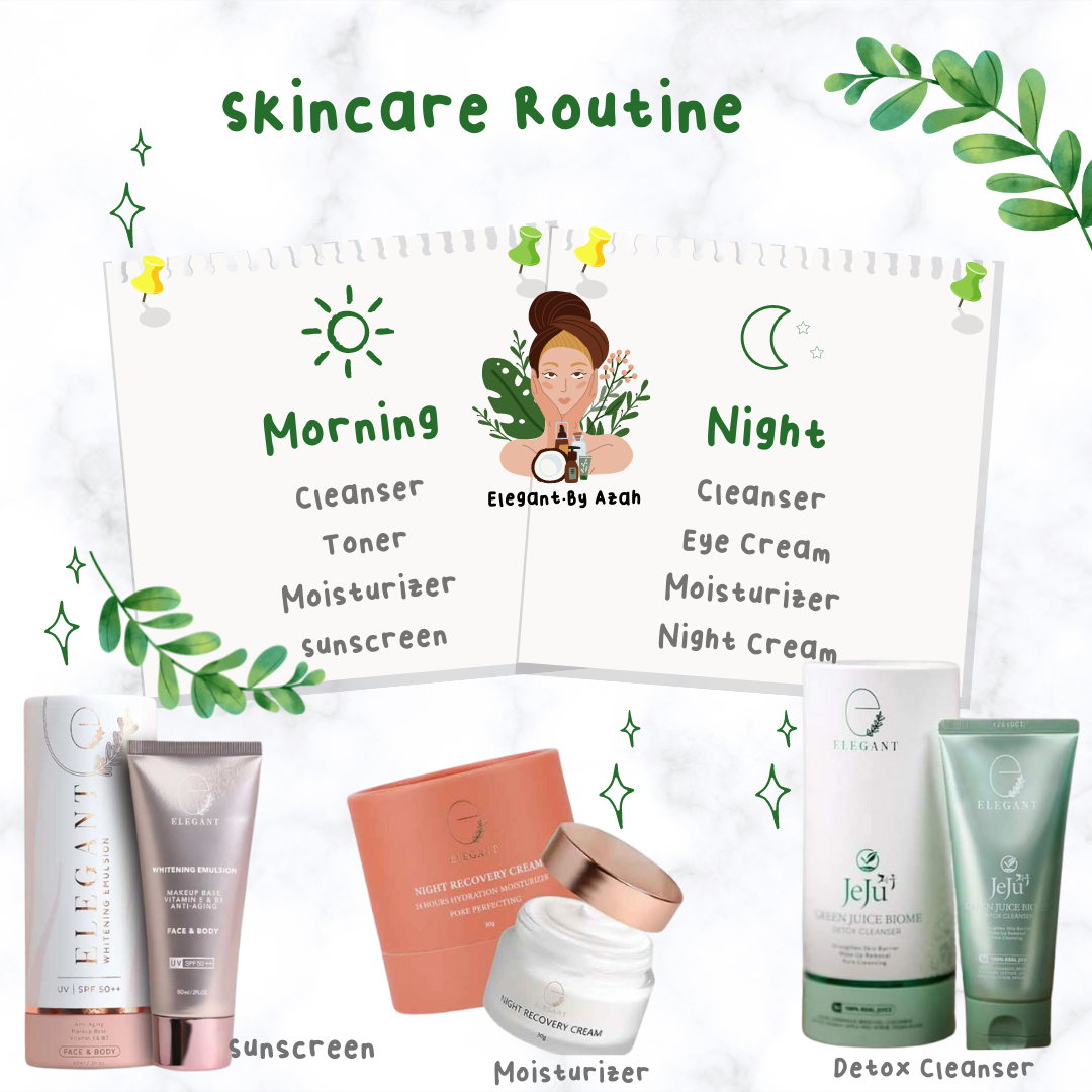 ELEGANT Cosmetics Whitening Emulsion Moisturizer Jeju Detox Cleanser ...