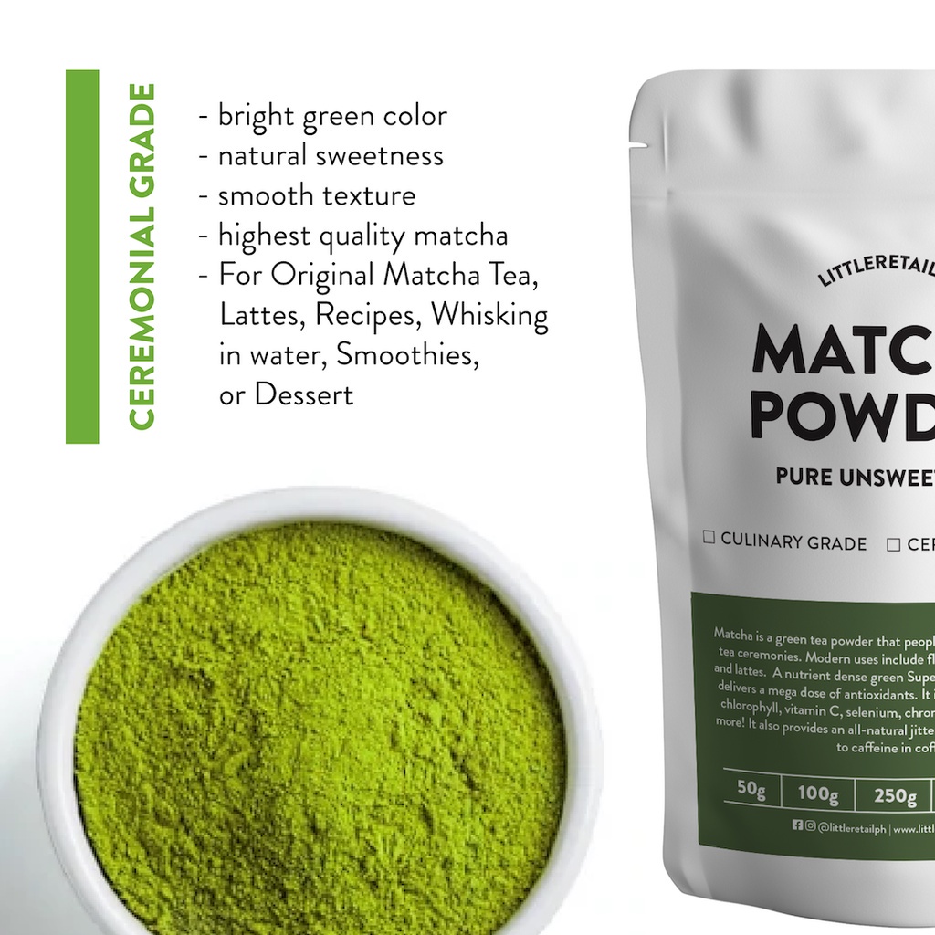 Pure Unsweetened Matcha Powder 50g / 100g Keto Low Carb Approved ...