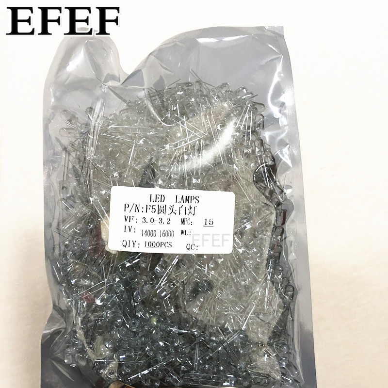 【UrbanNomad】1000pcs/lot F3/m F5/5mm LED Diode 3V Set Light Emitting ...