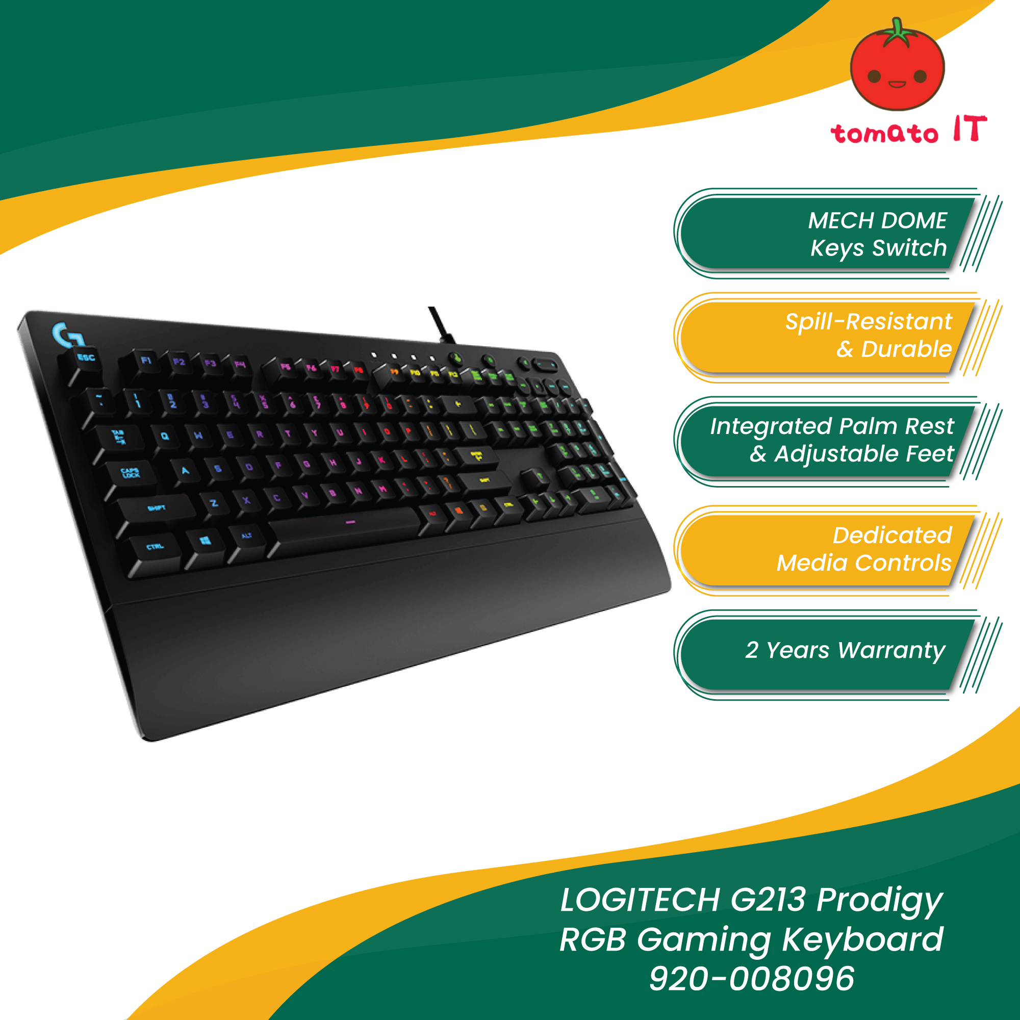 Logitech G213 Prodigy RGB Gaming Keyboard - 920-008096 | Lazada