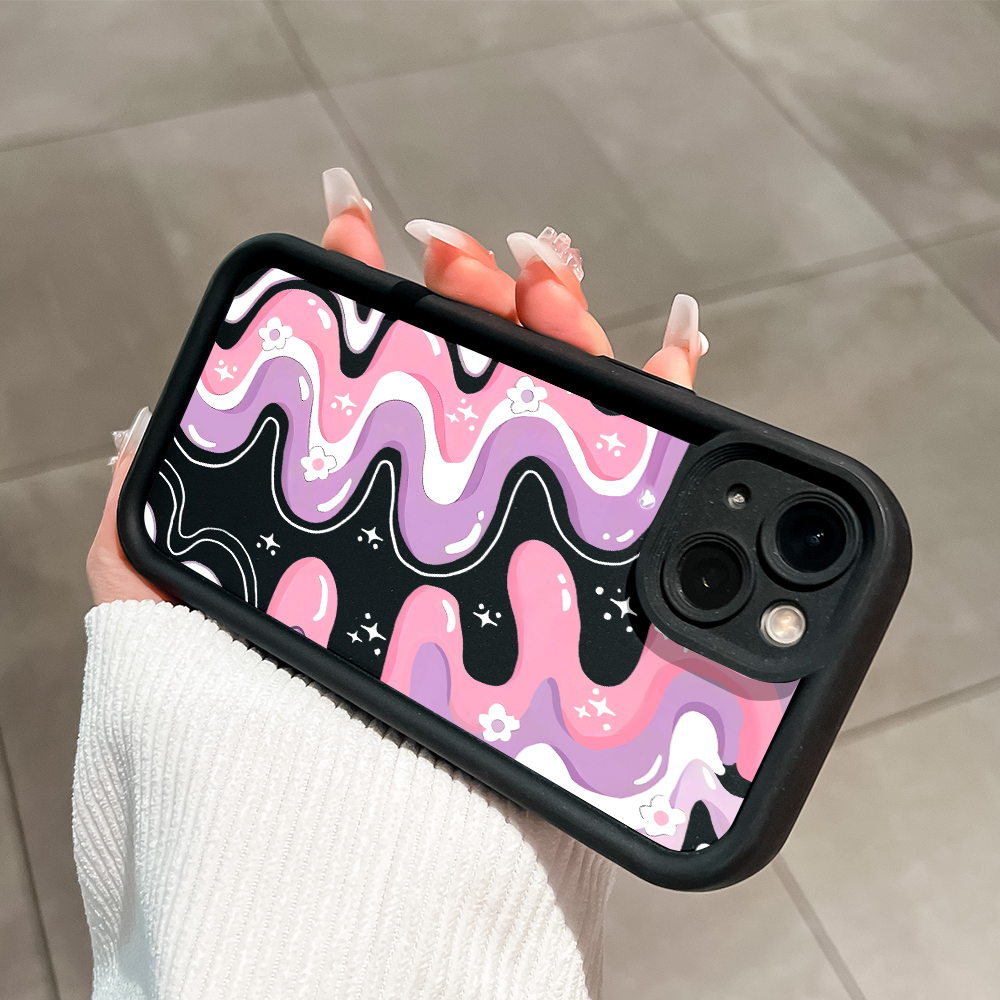 UCUC for OPPO Reno2 Back Cover Pink Purple Wave Ladder Camera Soft ...