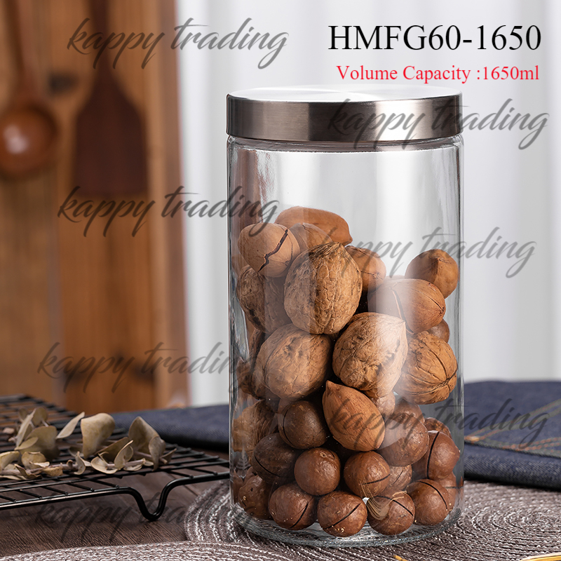 DELISOGA Deli Glassware Glass Jar Stainless Lid 1650mL HMFG60-1650 ...