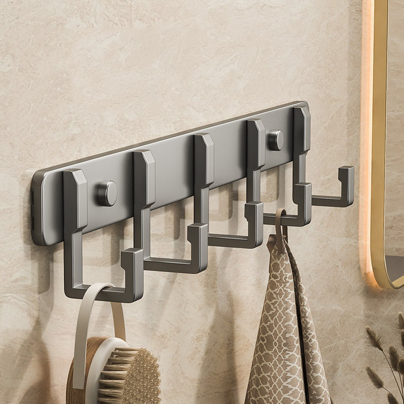 3 To 7 Hooks Metal Hooks Holder Aluminum Key Coat Clothes Door Holder ...