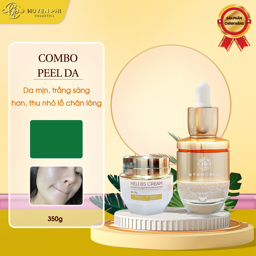 Combo Peel Da Melasma + Heli B5 giúp dưỡng ẩm và ngăn ngừa lão hóa, ngăn ngừa da hình thành sắc ...