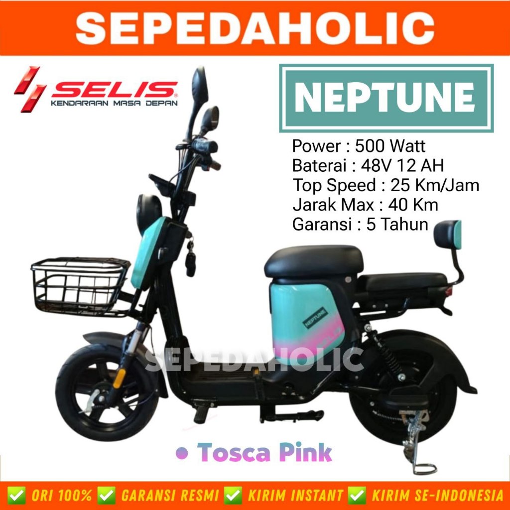 Sepeda Listrik SELIS NEPTUNE 500 Watt 12 AH Electric E Bike | Lazada ...