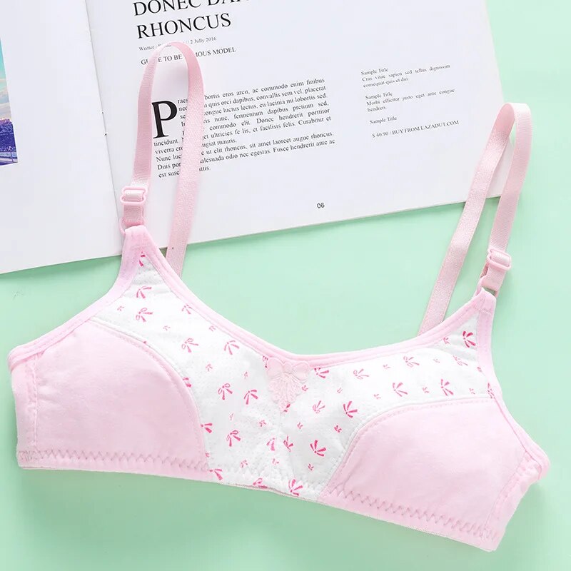 Puberty Young Girl Bra Sports Training Bras Wireless Thin Cup Brassiere ...